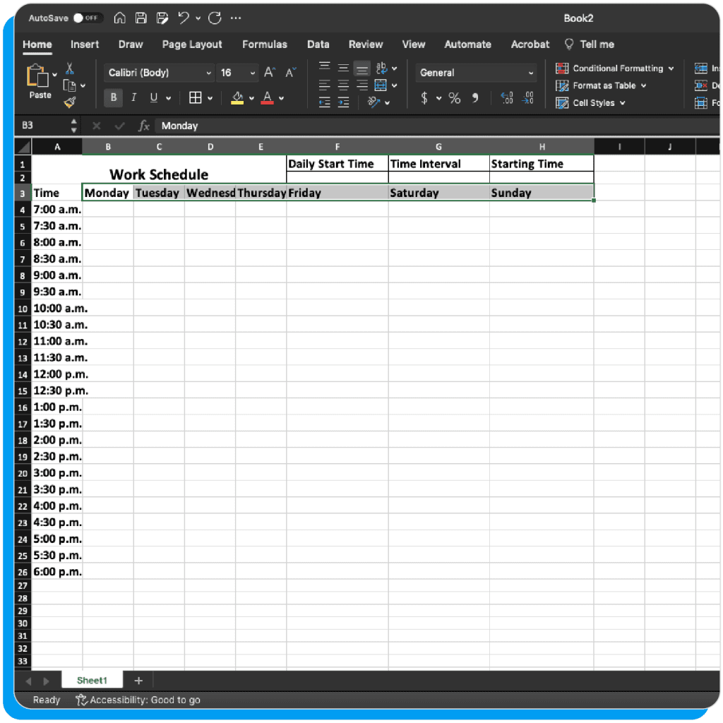 Creating a Work Schedule in Excel: 10 Simple Steps + Template