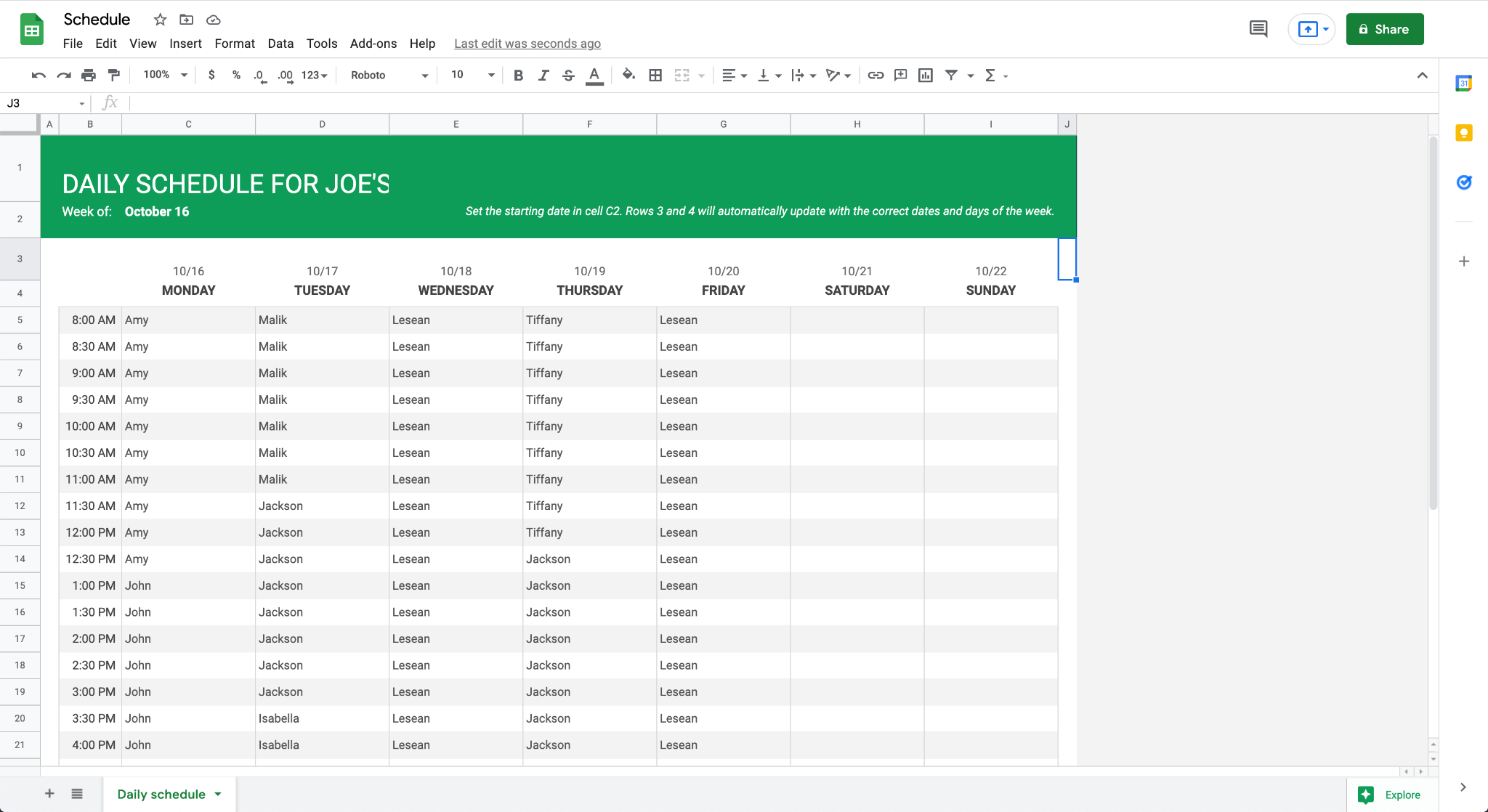 How To Make A Schedule Using Google Sheets Printable Form Templates 